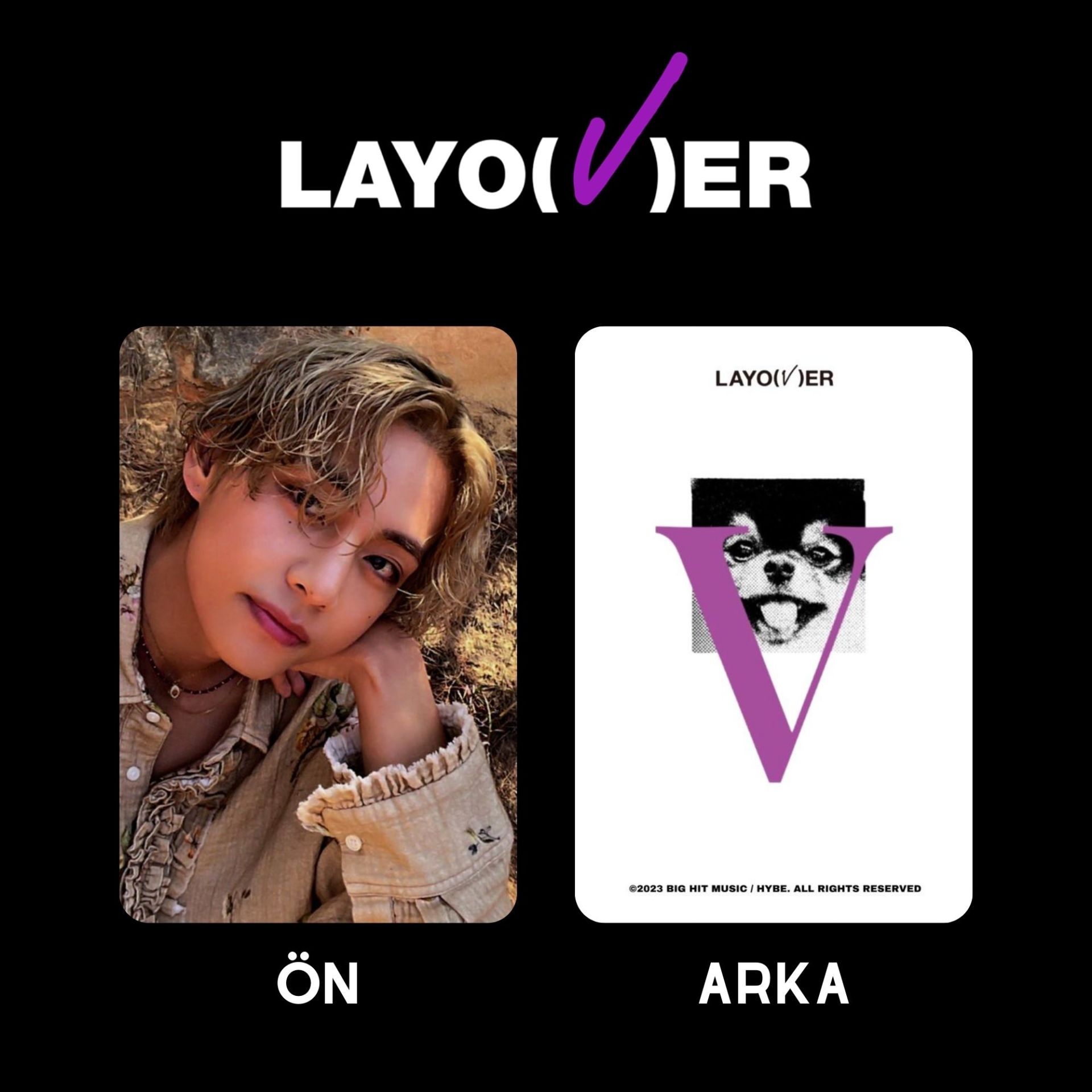 BTS V '' Layover '' Purple PC Set