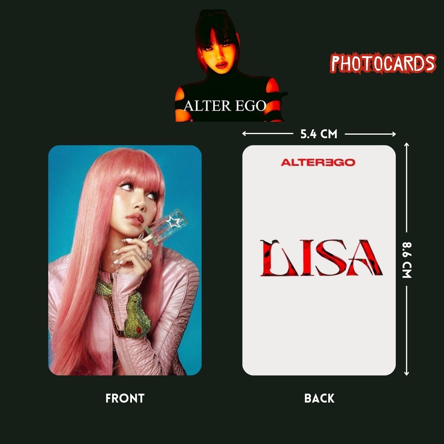 BLACKPINK Lisa '' Alter Ego '' Photocards Set