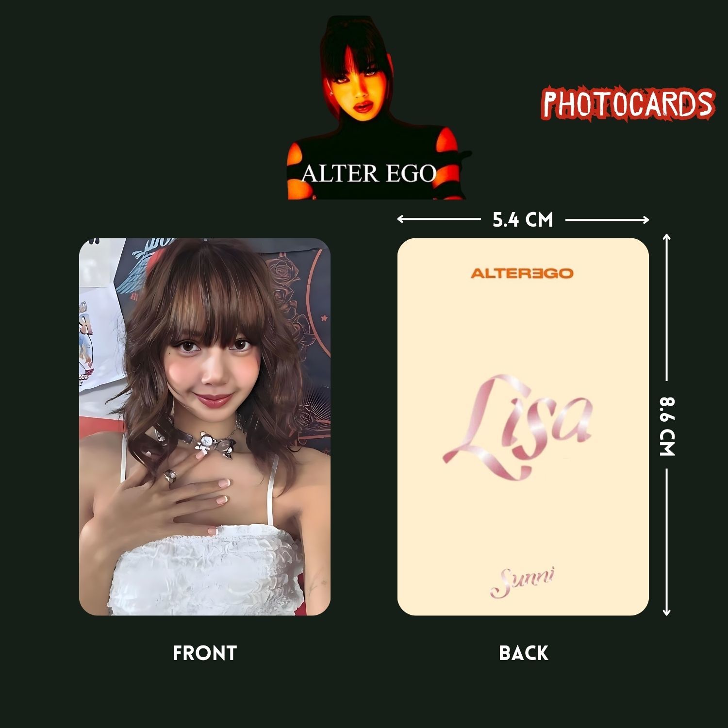 BLACKPINK Lisa '' Alter Ego '' SUNNI Photocards Set