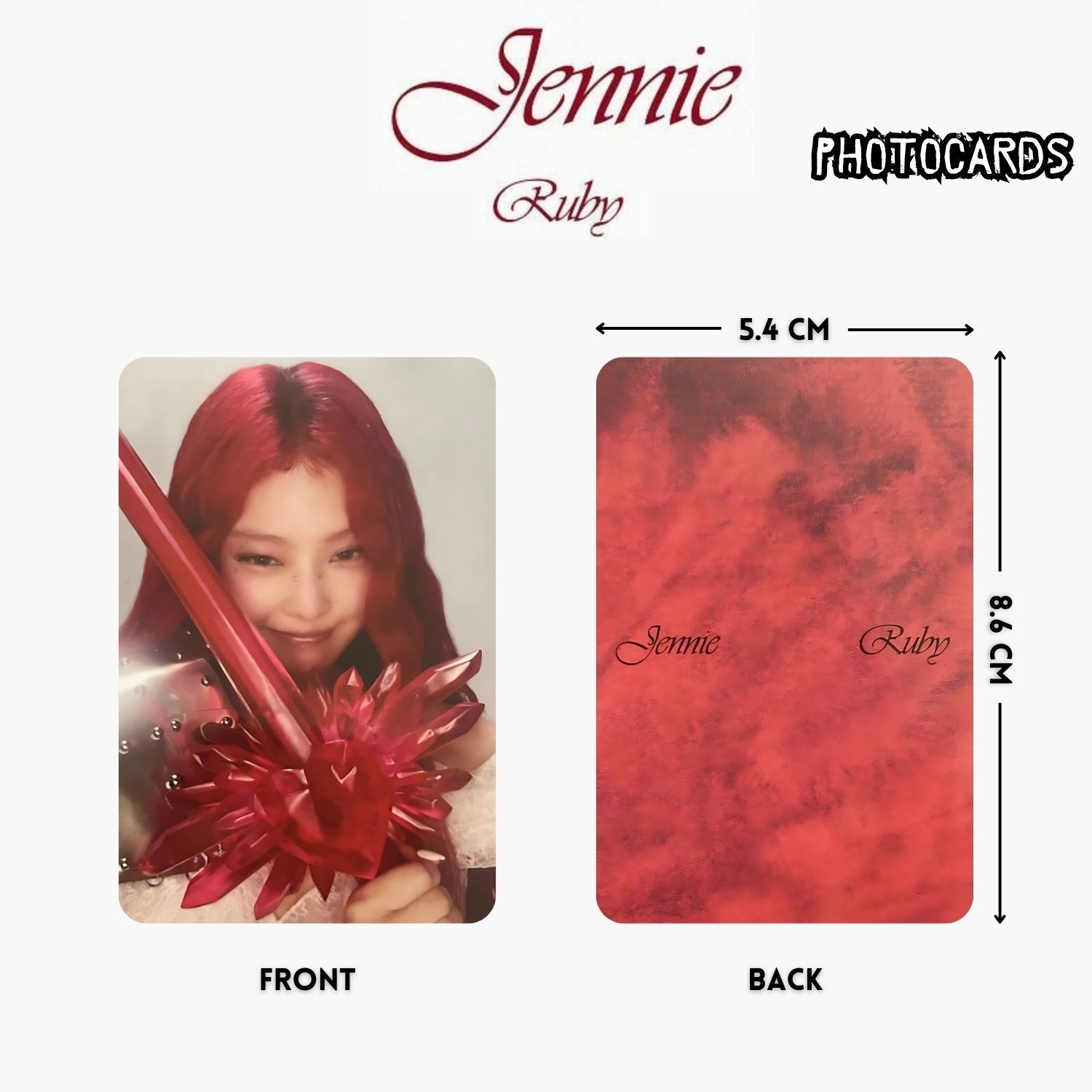 BLACKPINK Jennie '' Ruby '' Photocards Set 1