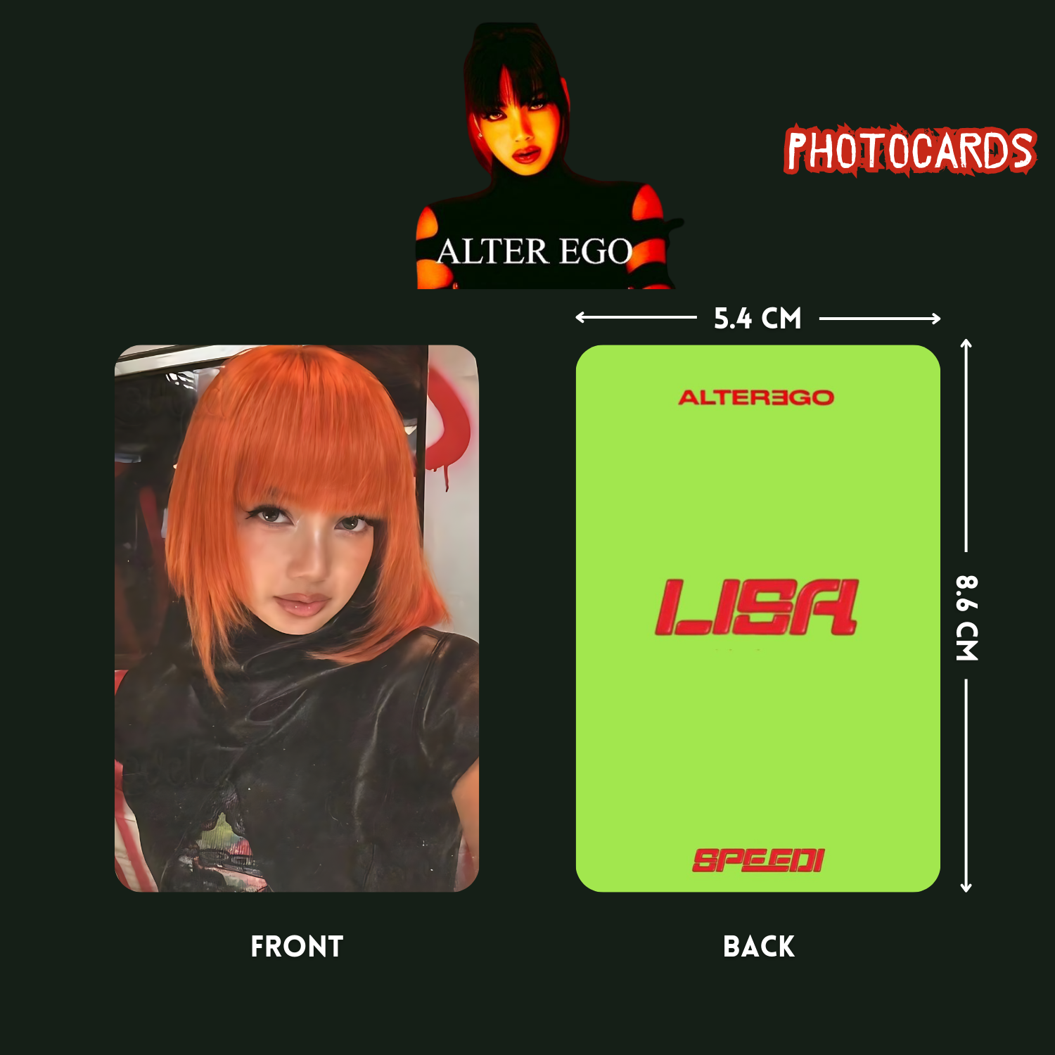 BLACKPINK Lisa '' Alter Ego '' Speedi Photocards Set