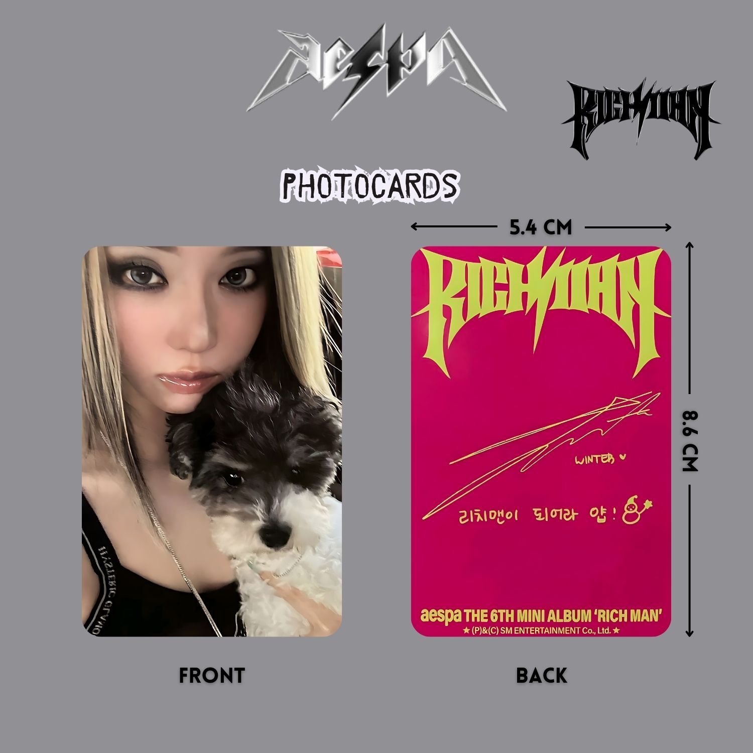AESPA Winter '' Rich Man '' Photocards Set