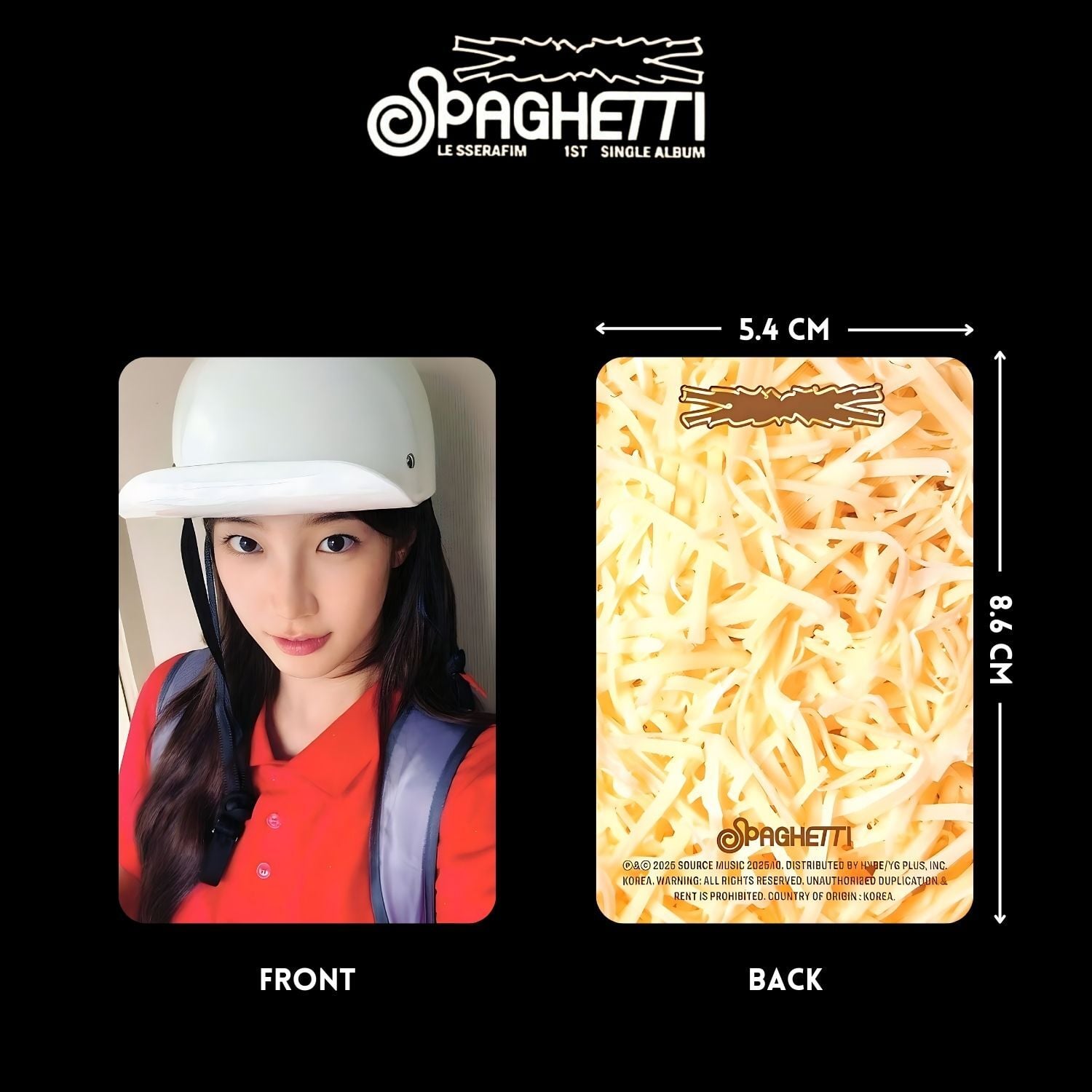 LE SSERAFIM '' Spaghetti '' Photocard Set VOL 2